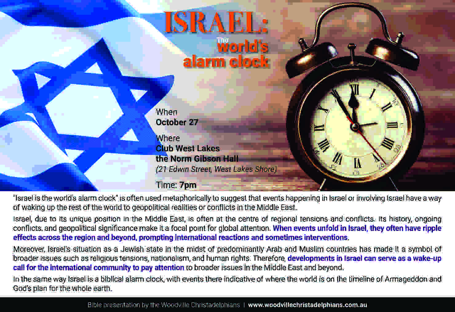 Israel: The World's Alarm Clock - Open Your Bible